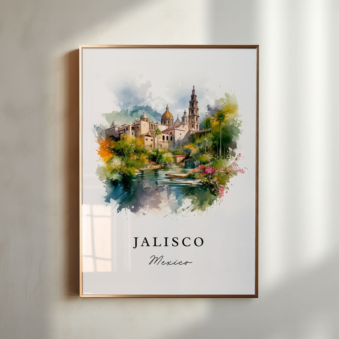 Jalisco Traditional Travel Art - Mexico, Jalisco Poster Print, Wedding ...