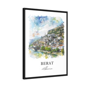 Berat Albania Wall Art, Berat Print, Berat Albania Watercolor, Berat ...