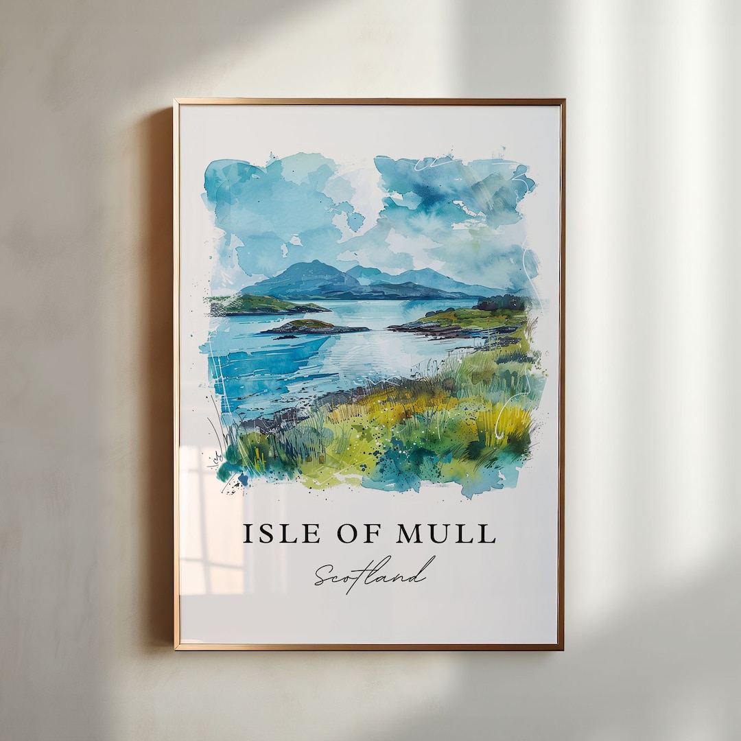 Isle of Mull Wall Art, Scotland Print, Isle of Mull Watercolor, Isle of ...