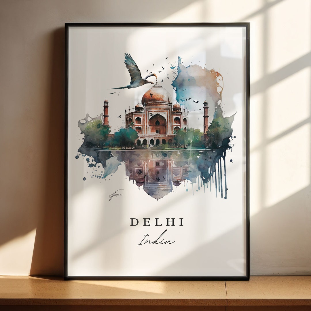 Delhi India Wall Art - India, Delhi Poster, Delhi Wedding Gift, Delhi ...