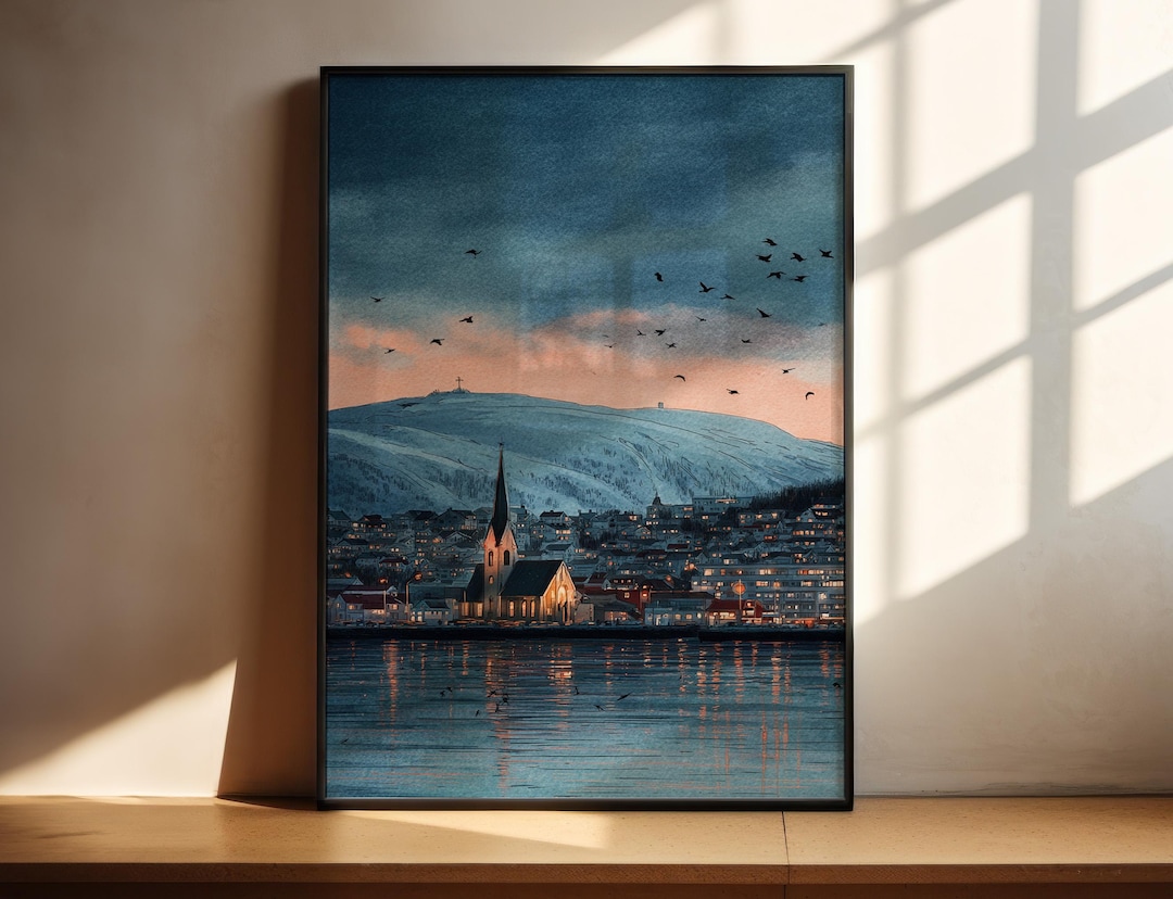 Tromso Norway Watercolor Art Tromso Travel Print Tromso Norway Artwork ...