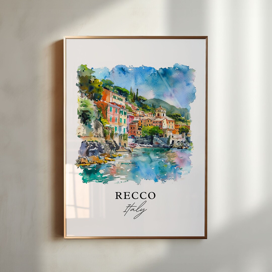 Recco Italy Wall Art, Recco Liguria Print, Genoa Italy Watercolor ...