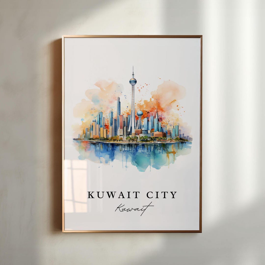 Kuwait City Traditional Travel Art - Middle East, Kuwait Poster ...