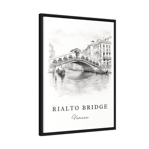 Realto Bridge Pencil Sketch Travel Art Venice Italy, Realto Bridge ...