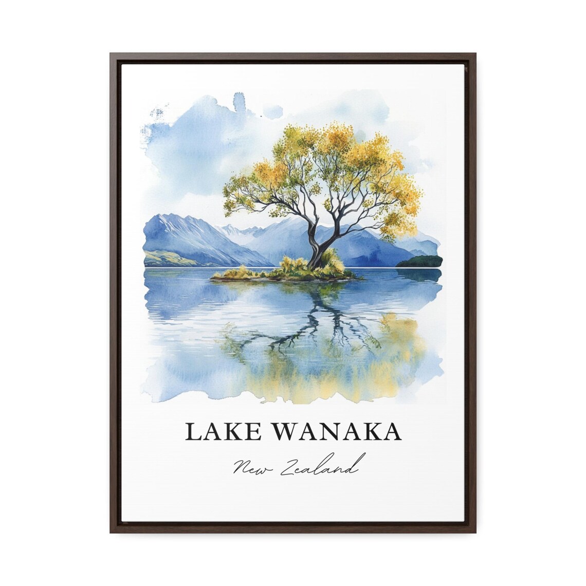 Lake Wanaka Wall Art, Wanaka Tree Print, Lake Wanaka Watercolor Art ...