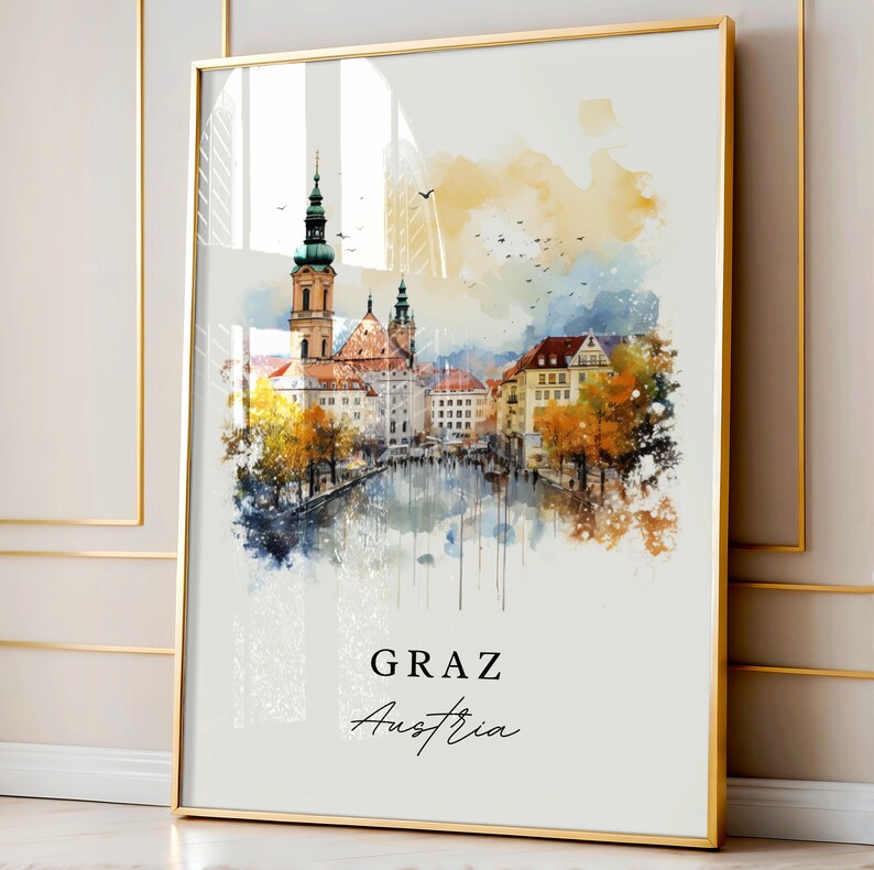 Graz Austria Wall Art - Austria, Graz Poster, Graz Wedding Gift, Styria ...