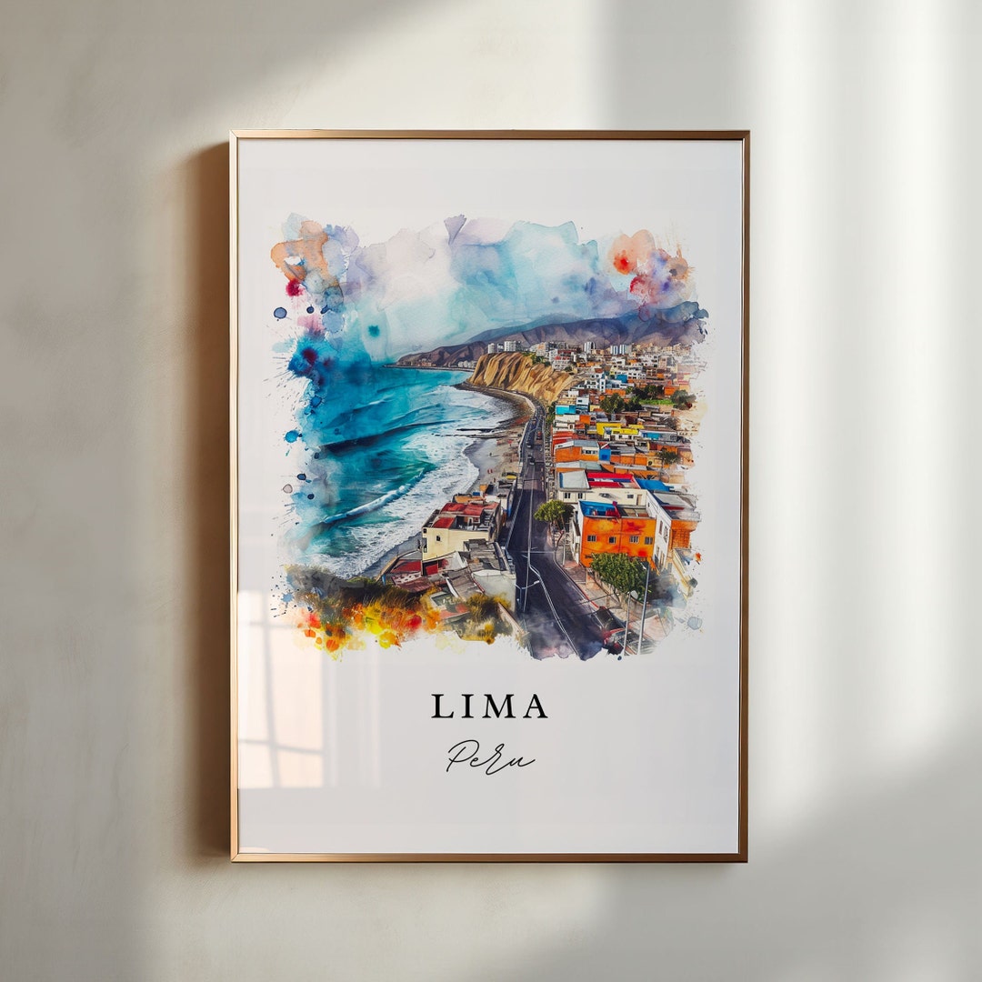 Lima Peru Wall Art - Peru, Lima Print, Lima Wedding Gift, Lima Peru ...