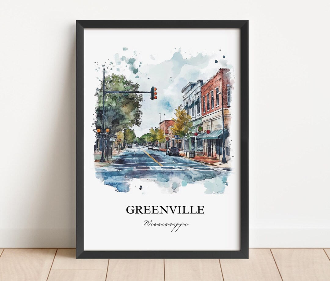 Greenville MS Art, Mississippi Delta Print, Mississippi Artwork ...