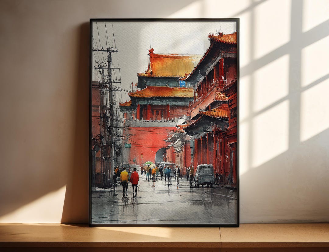 Beijing Watercolor Art Beijing China Travel Print Beijing Artwork ...