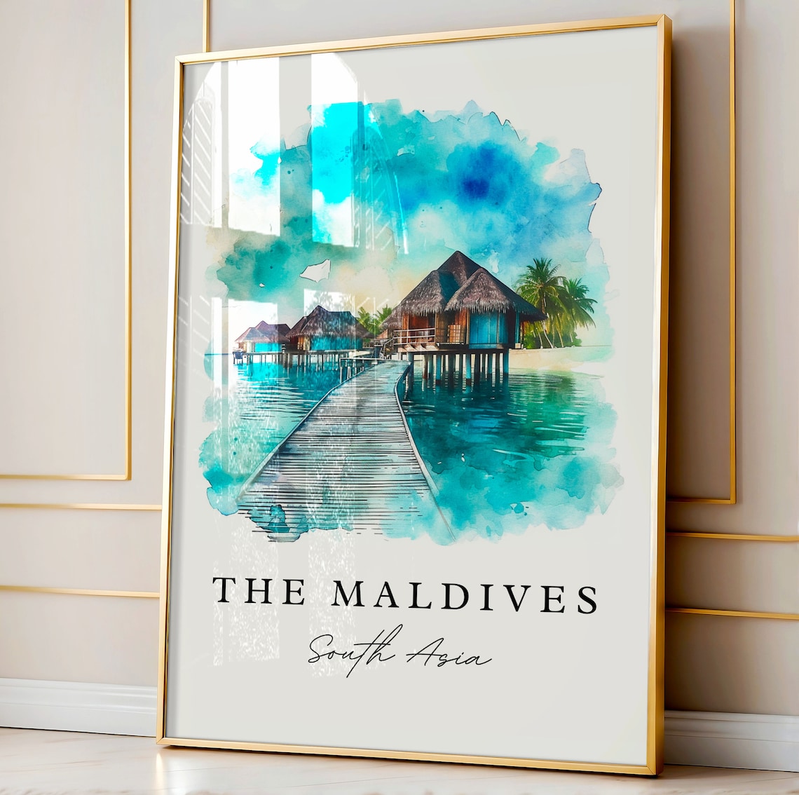 The Maldives Island Travel Art - South Asia, Maldives Print, Maldives ...