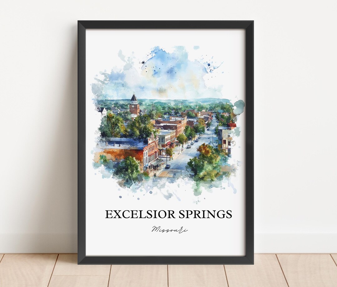 Excelsior Springs Art, Kansas City Print, Missouri Watercolor Art ...