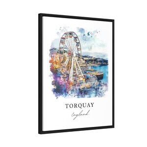 Torquay Wall Art, Torquay Print, Torquay Watercolor Art, Devon England ...