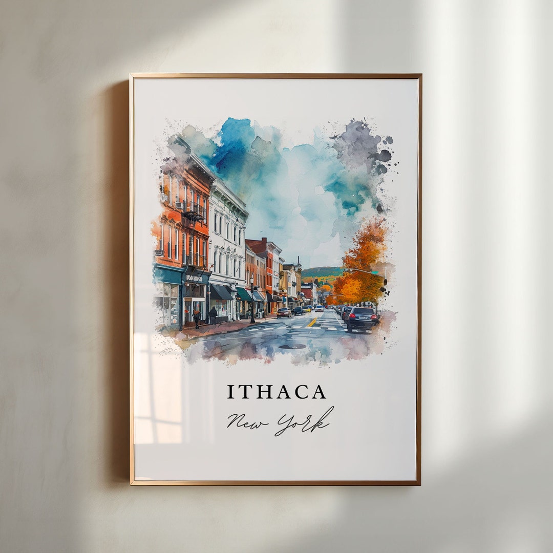 Ithaca NY Wall Art - New York, Ithaca Print, Ithaca Wedding Gift ...