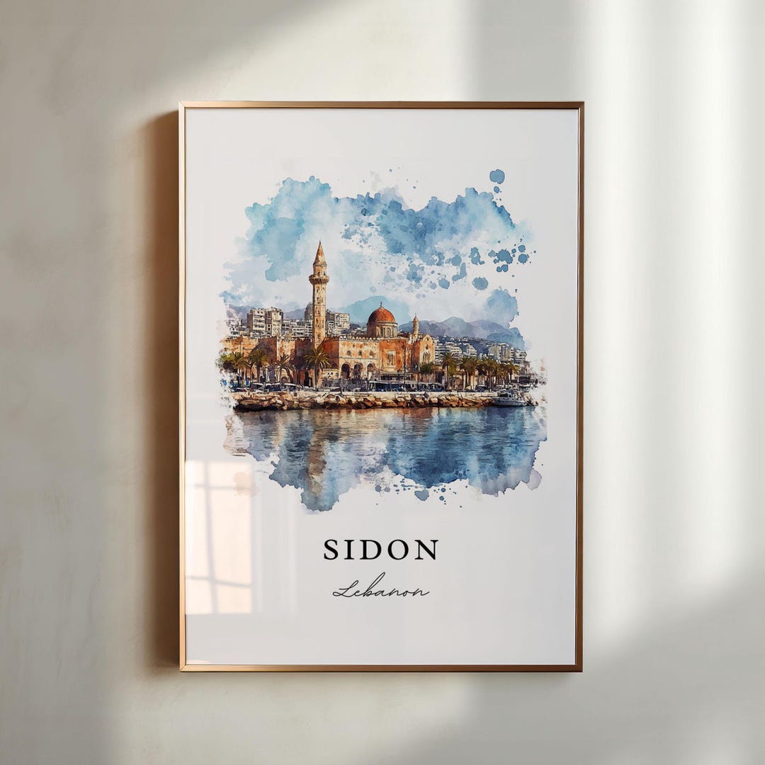 Sidon Wall Art, Sidon Print, Sidon Watercolor Art, Sidon Lebanon Gift ...