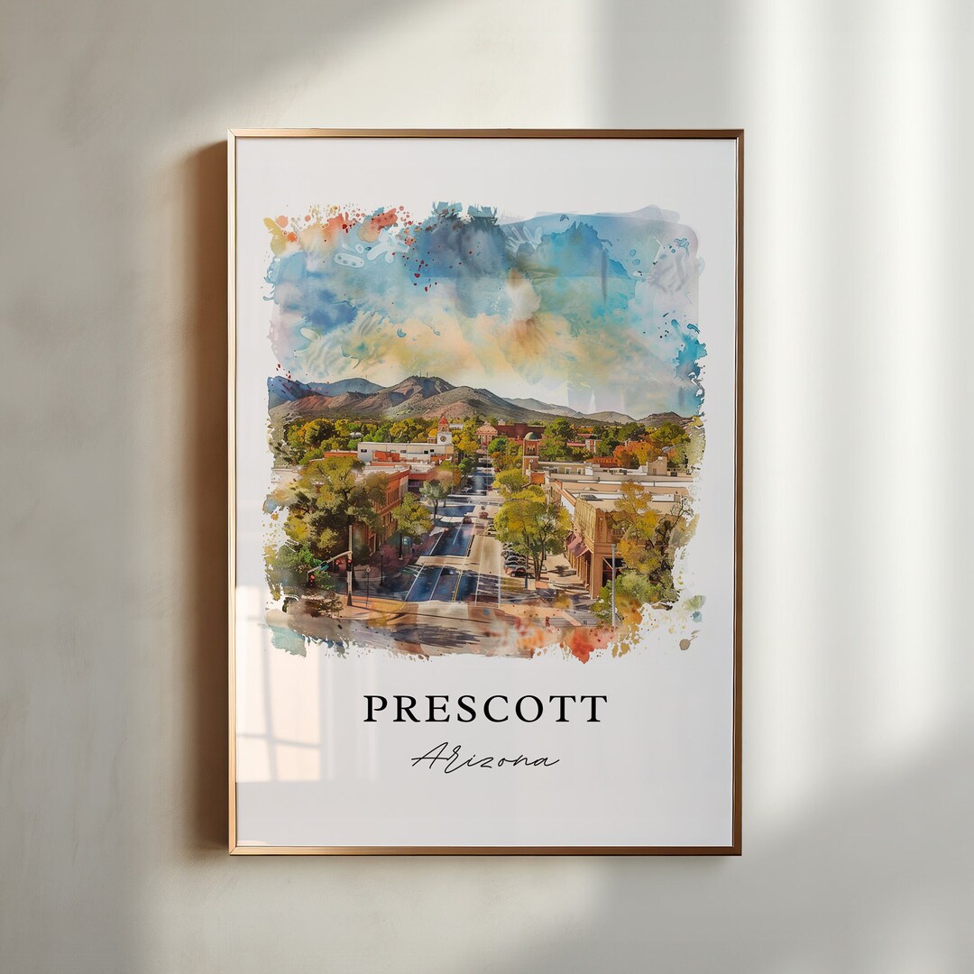 Prescott Arizona Wall Art, Prescott Print, Prescott AZ Watercolor ...