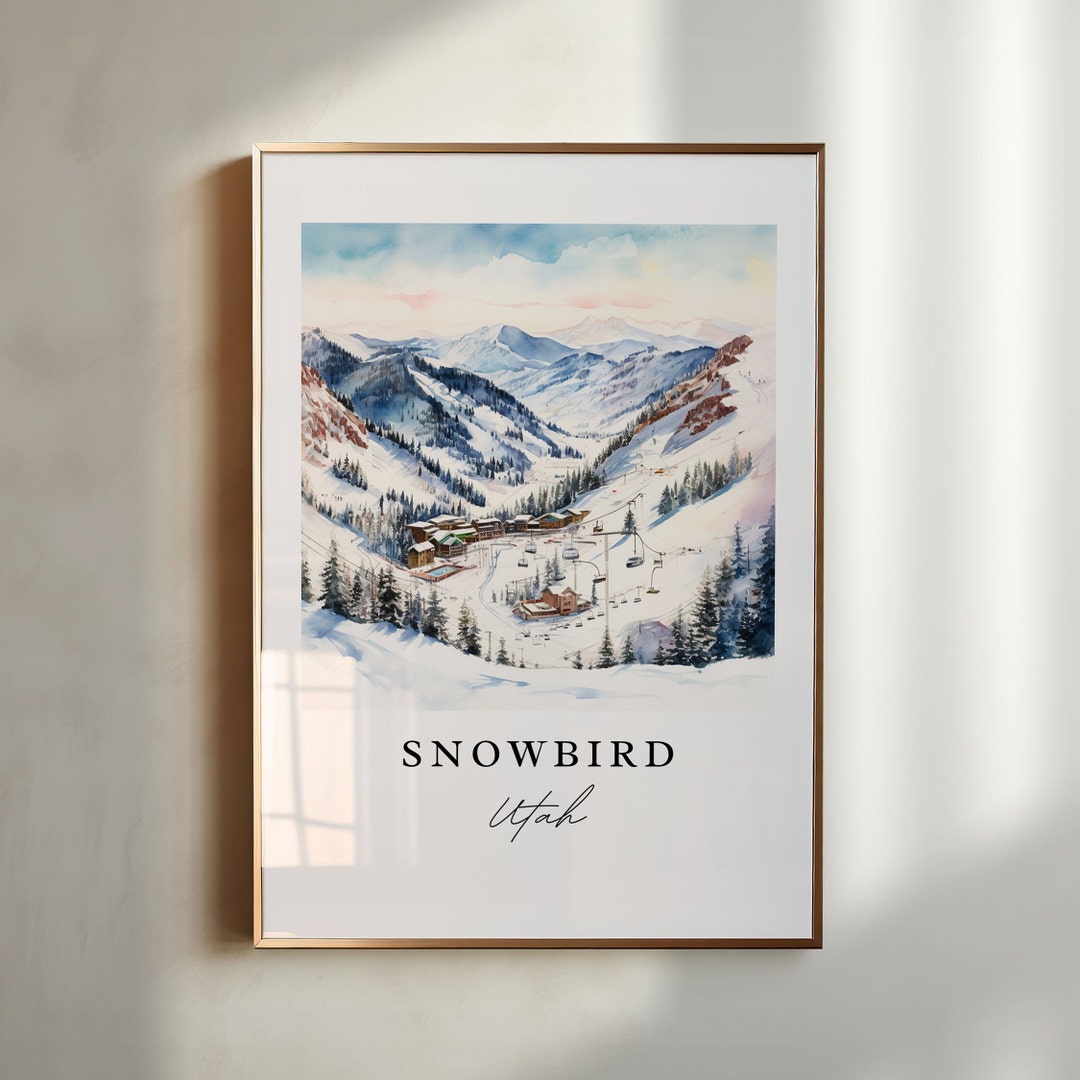 Snowbird Ski Area Traditional Travel Art - Utah, Snowbird Poster Print ...
