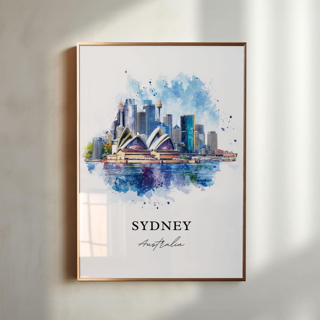 Sydney Wall Art, Sydney Australia Print, Sydney Watercolor Art, Sydney ...