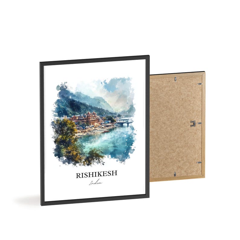 Rishikesh India Watercolor Art Print, Travel Poster - Etsy