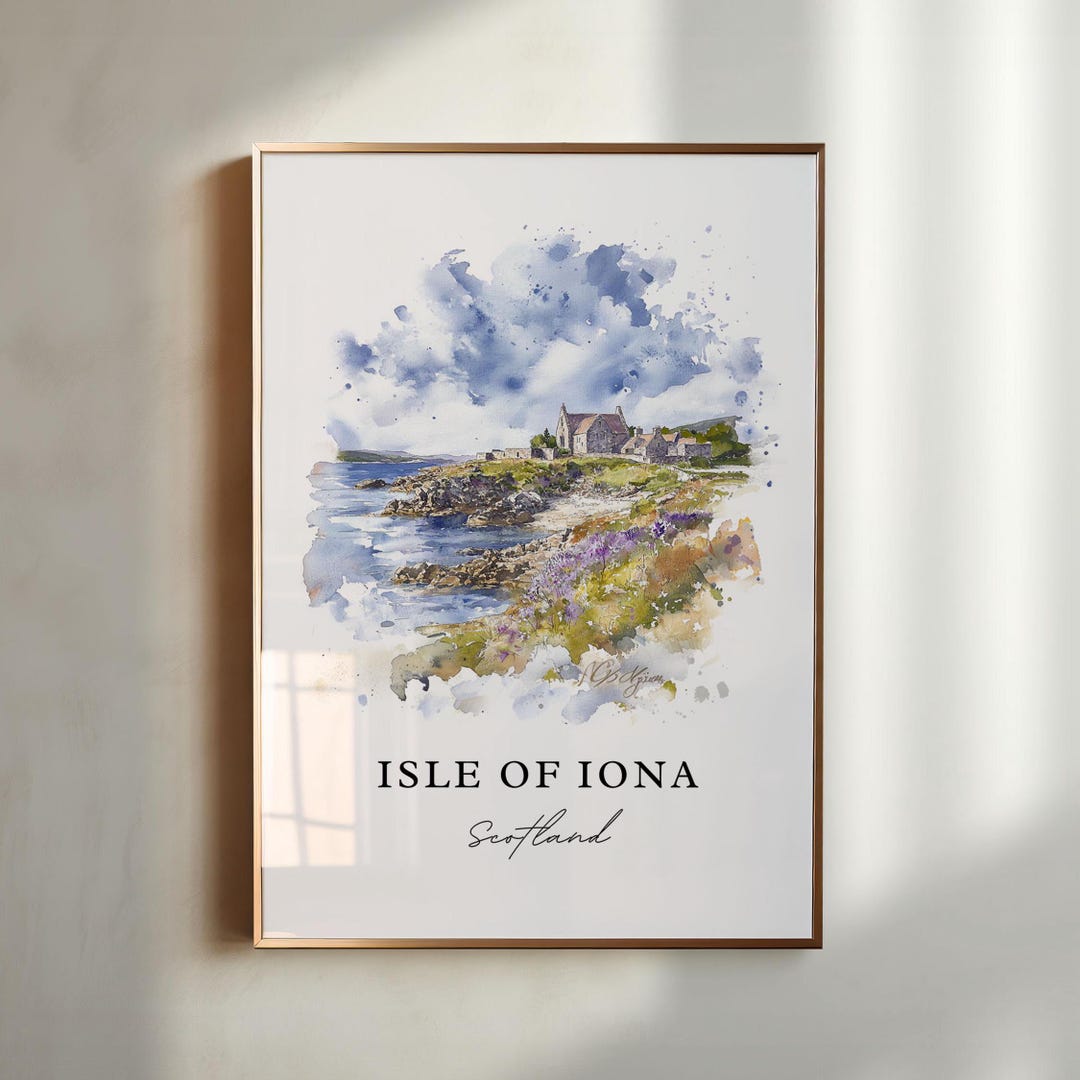 Isle of Iona Wall Art, Isle of Iona Print, Isle of Iona Watercolor Art ...