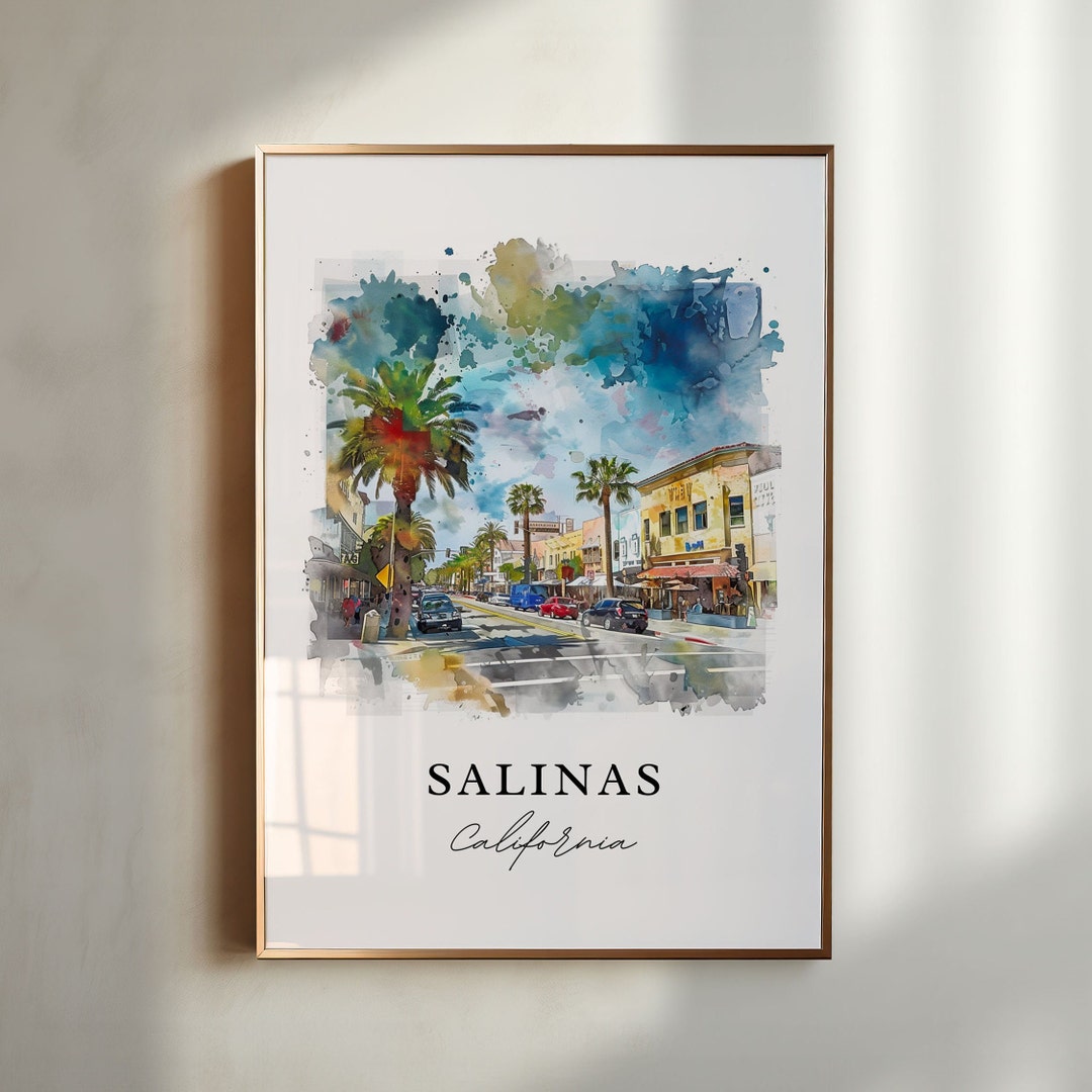 Salinas California Art, Salinas CA Print, Monterey County Watercolor ...