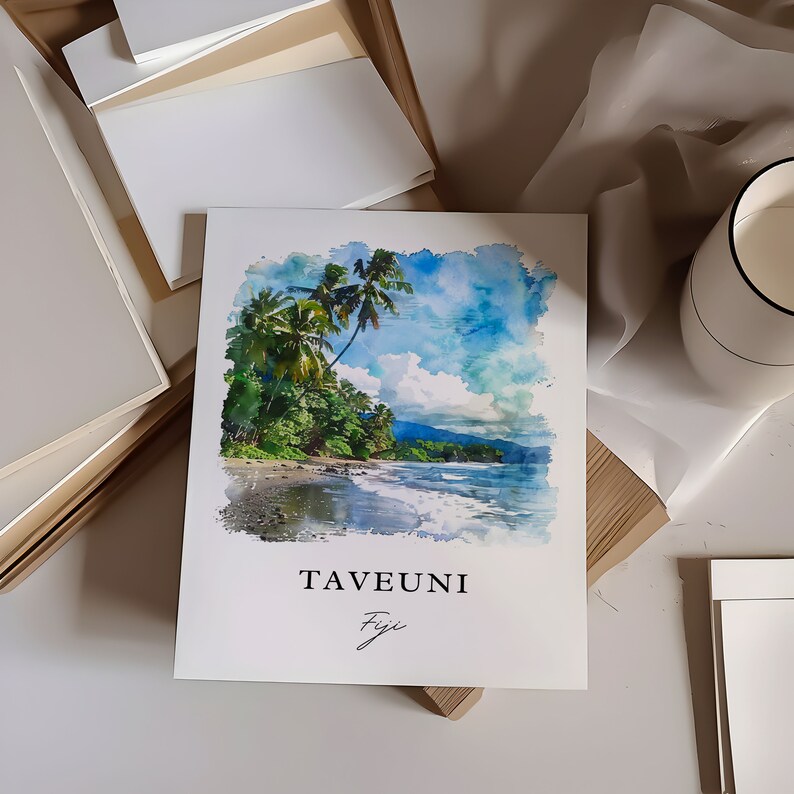 Taveuni Fiji Wall Art, Taveuni Island Print, Taveuni Watercolor Art ...