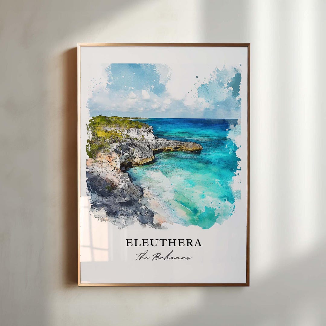 Eleuthera Wall Art, Eleuthera Print, Eleuthera Watercolor Art ...