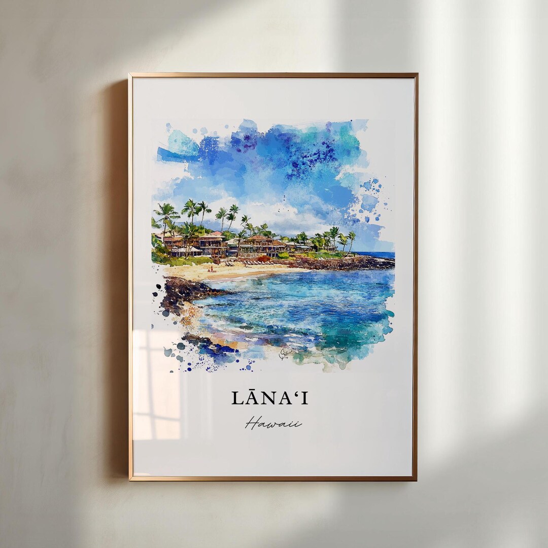 Lanai Wall Art, Maui Hawaii Print, Lanai Watercolor Art, Maui Hawaii ...