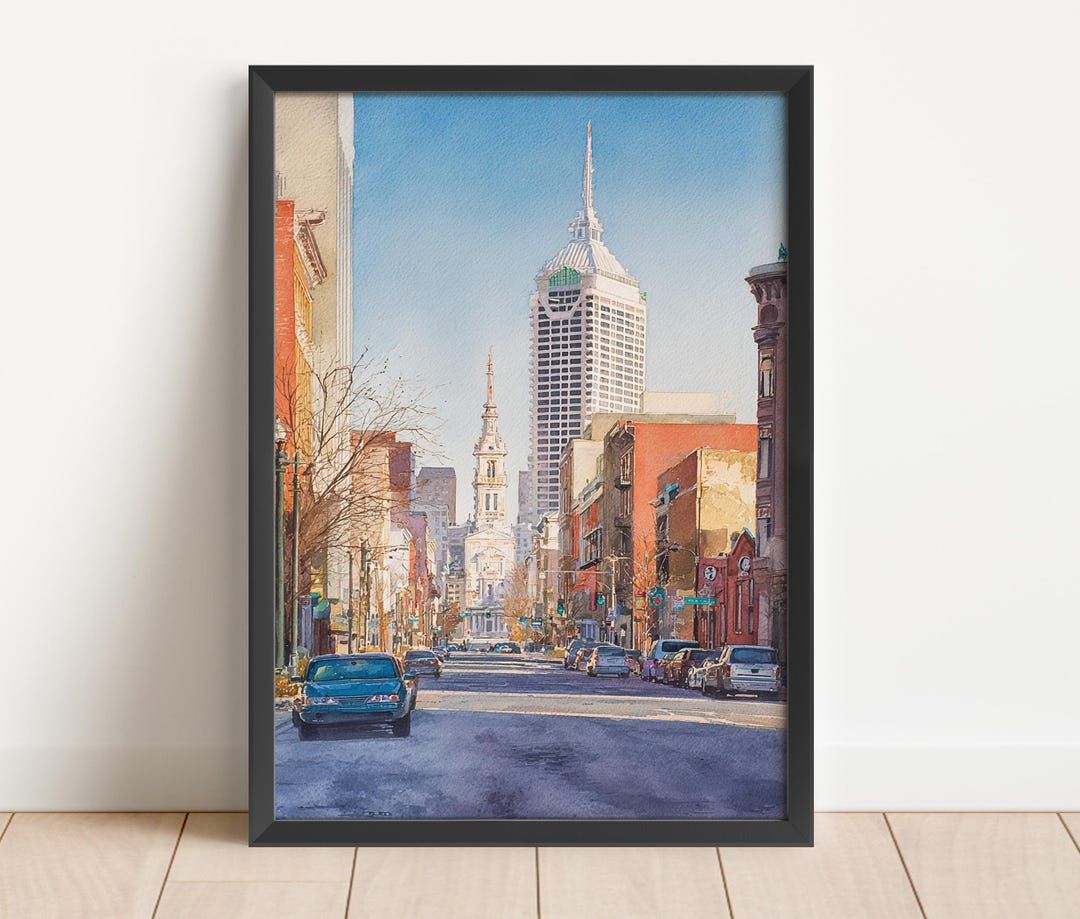 Indianapolis IN Watercolor Art Indianapolis Travel Print Indianapolis ...