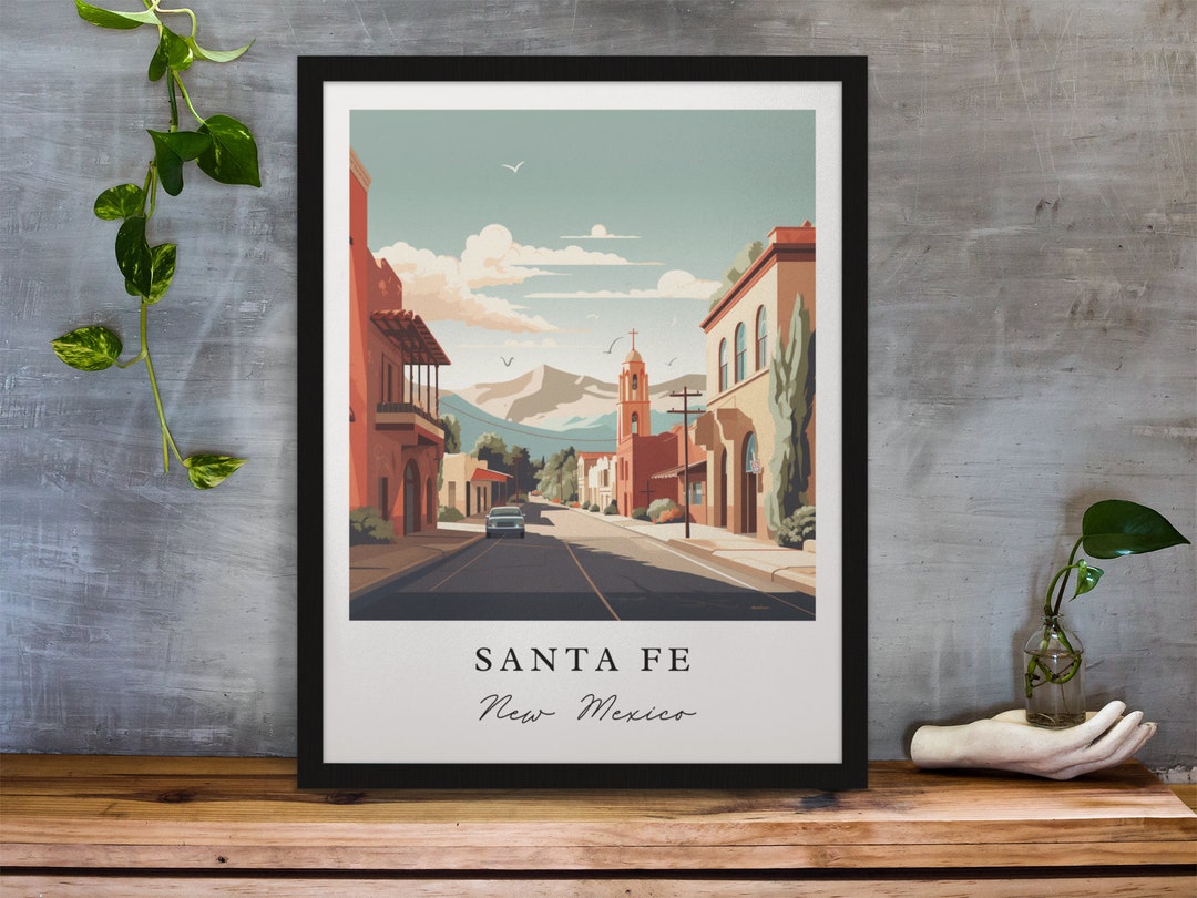 Santa Fe Traditional Travel Art New Mexico, Santa Fe Poster, Wedding ...