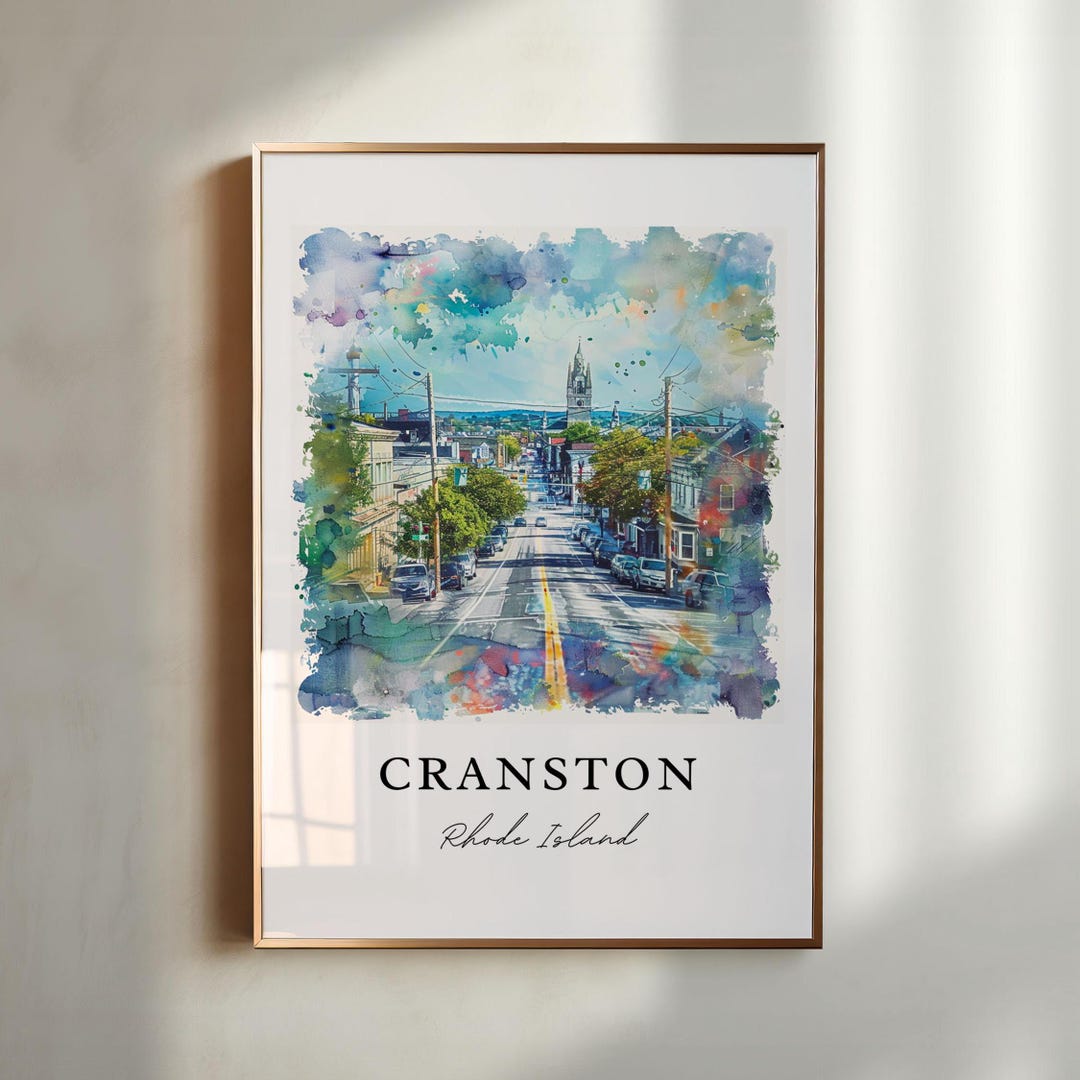 Cranston RI Wall Art, Cranston Print, Cranston Watercolor Art, Cranston ...