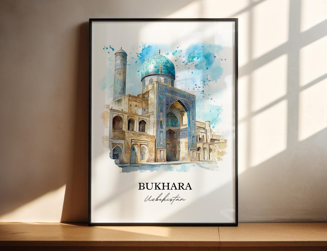 Bukhara Wall Art, Bukhara Print, Uzbekistan Watercolor Art, Bukhara ...