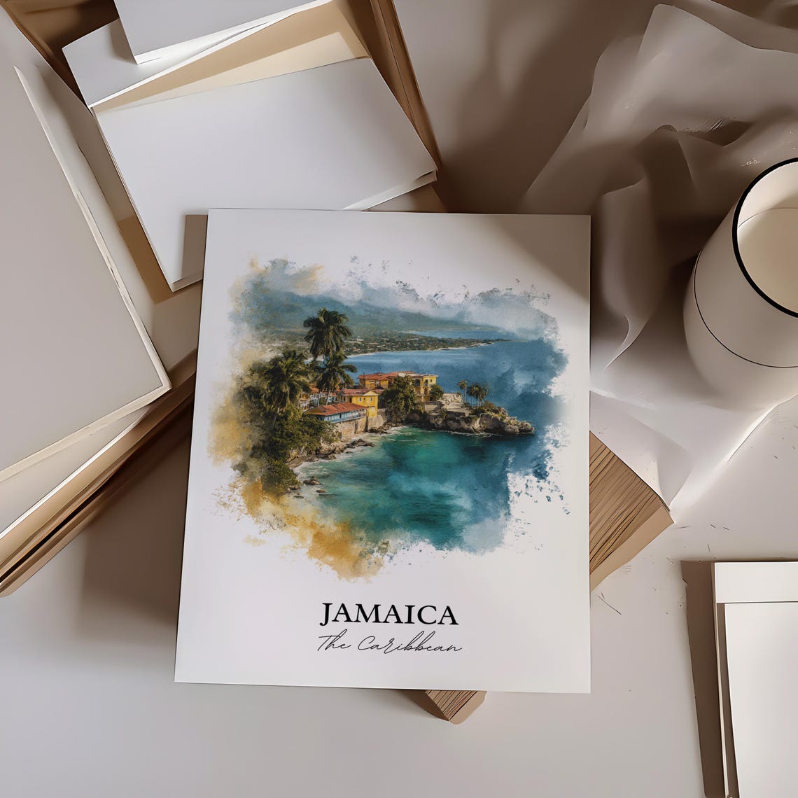Jamaica Wall Art, Jamaica Print, Caribbean Watercolor Art, Jamaica Gift ...