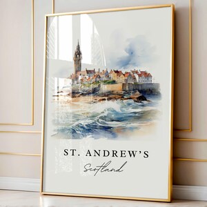 St Andrews Scotland Print – Archival Travel Poster - Etsy