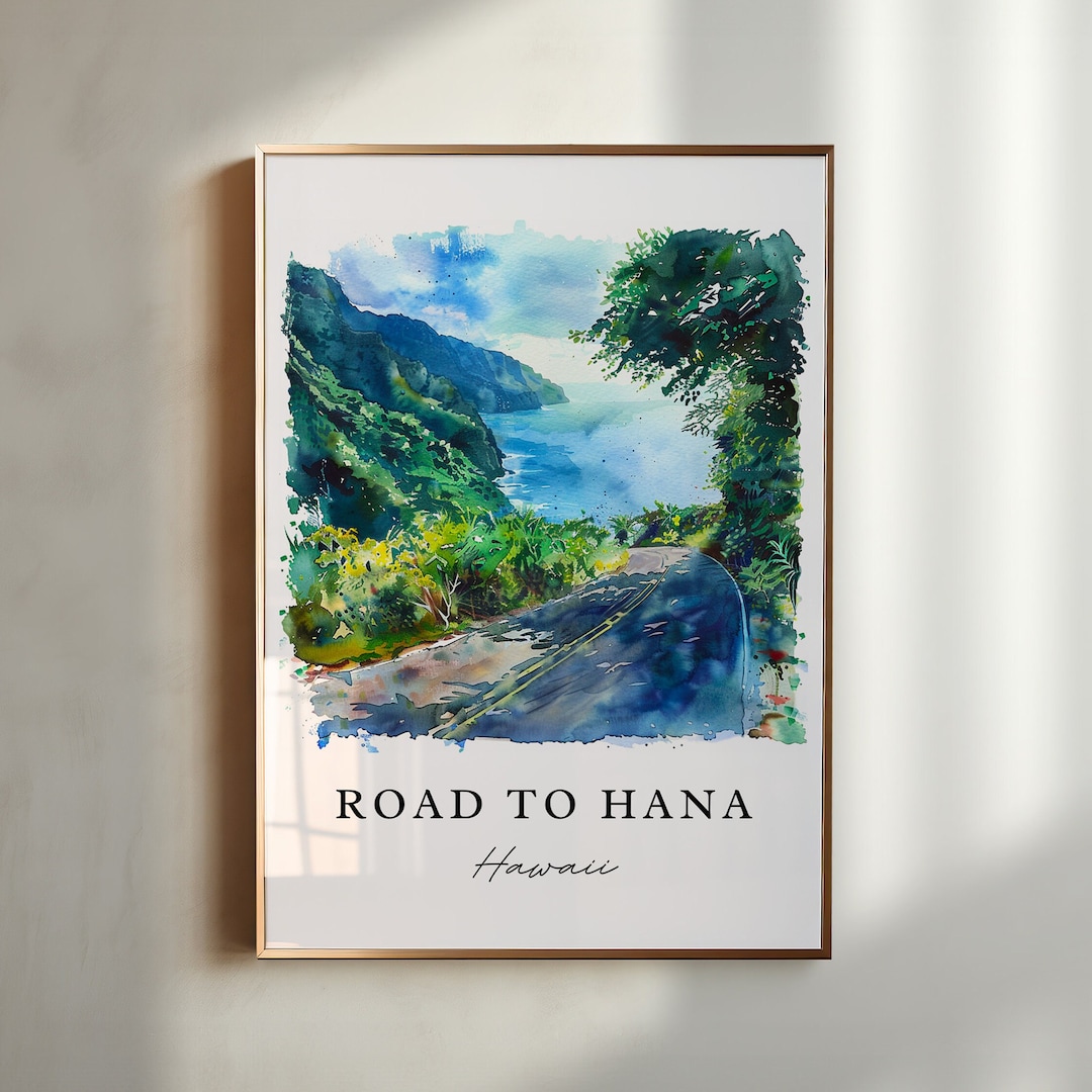 Road to Hana Art Print, Hawaii Print, Road to Hana Wall Art, Maui Gift ...