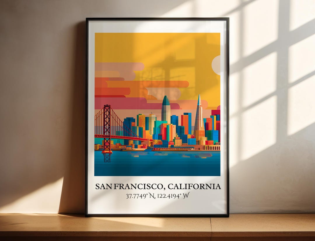 San Francisco Art, San Fran Retro Travel Art, San Fran Decor, San ...