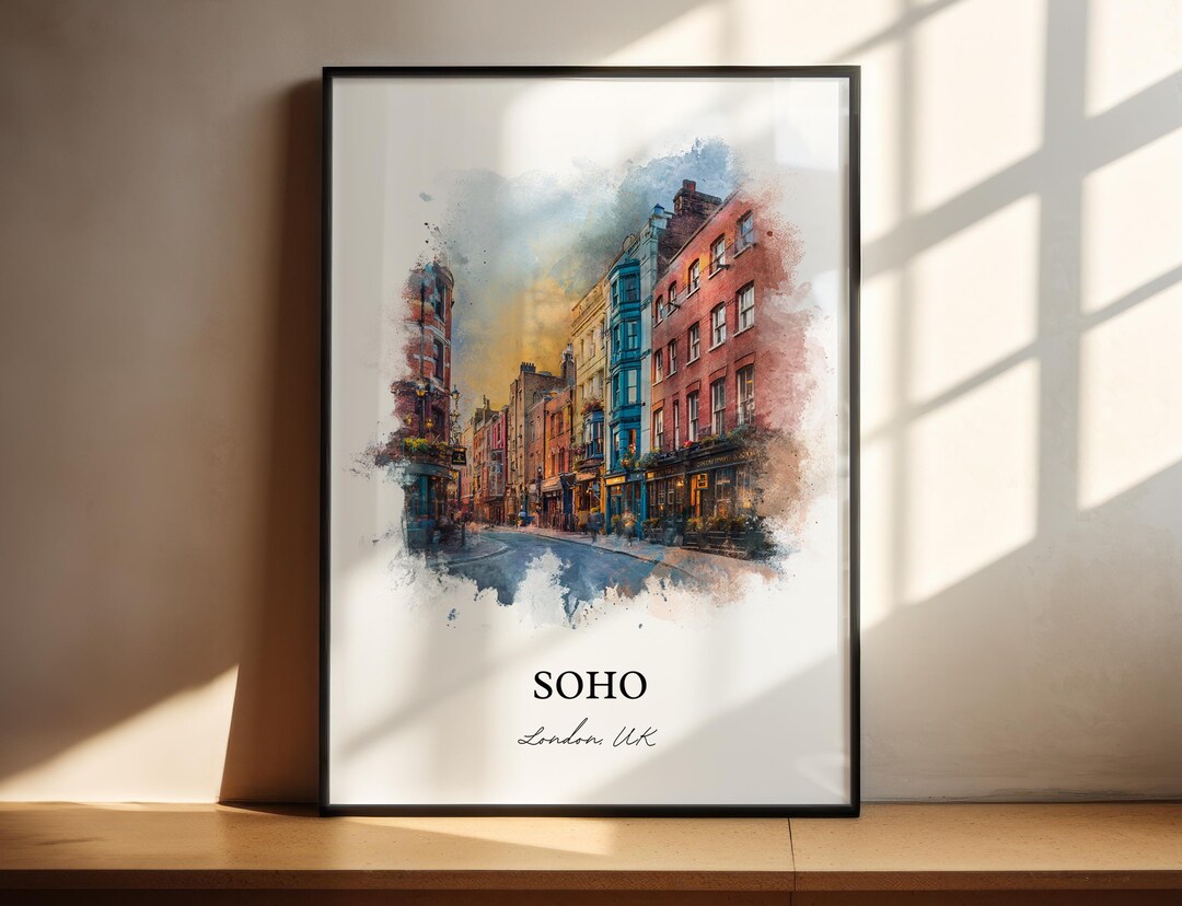 Soho London Wall Art, Soho London Print, London Watercolor Art, London ...