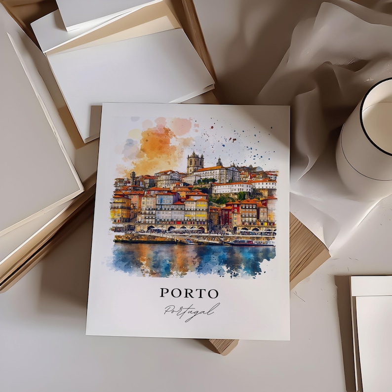 Porto Wall Art, Porto Portugal Print, Porto Watercolor Art, Iberian ...