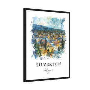 Silverton Oregon Art, Silverton OR Print, Marion County OR Watercolor ...