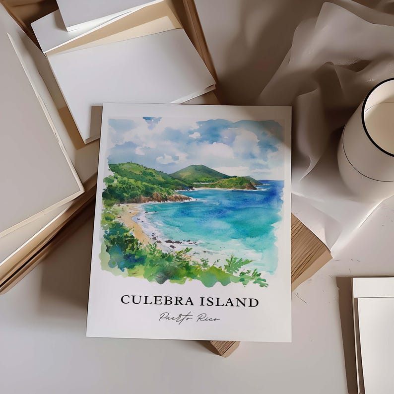 Culebra Island Art, Culebra Island Print, Culebra Island PR Watercolor ...