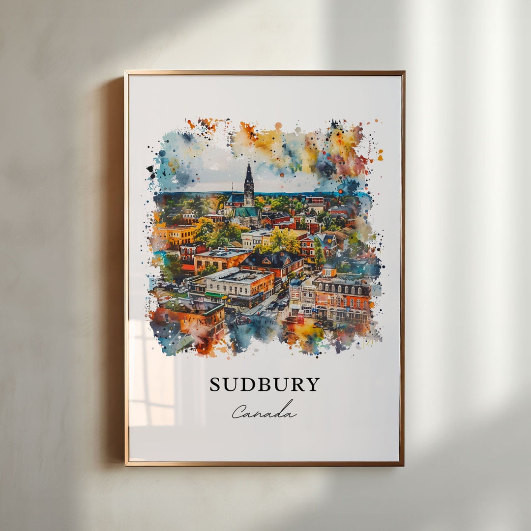 Sudbury Ontario Art, Sudbury Canada Print, Sudbury Watercolor, Sudbury ...