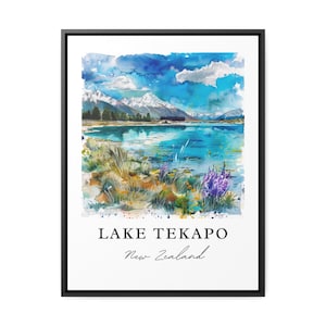 Lake Tekapo NZ Art, Lake Tekapo Print, South Island Watercolor Art ...