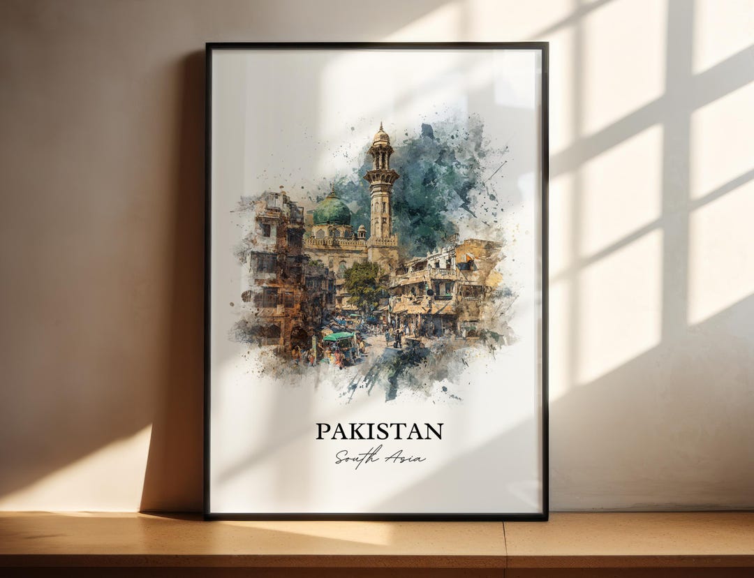 Pakistan Wall Art, Pakistan Print, Pakistan Watercolor Art, Pakistan ...