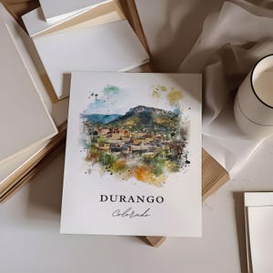 Durango CO Wall Art, Durango Print, Durango Watercolor Art, Durango ...