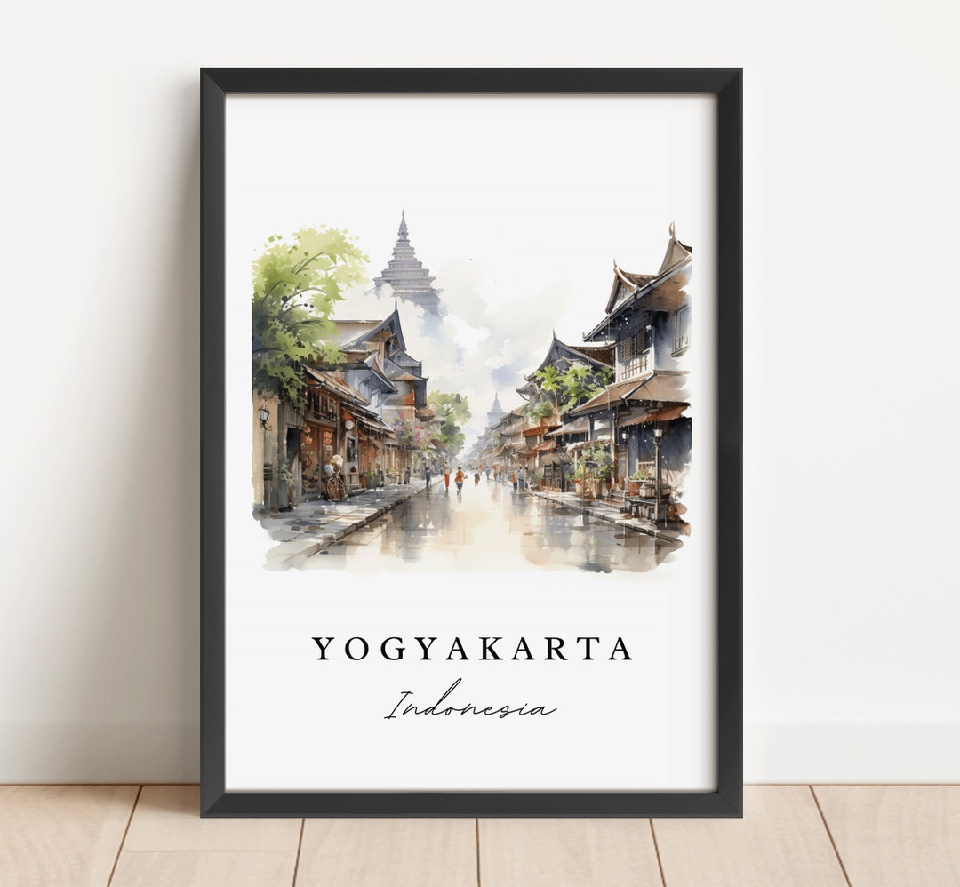 Yogyakarta Traditional Travel Art - Indonesia, Yogyakarta Poster ...