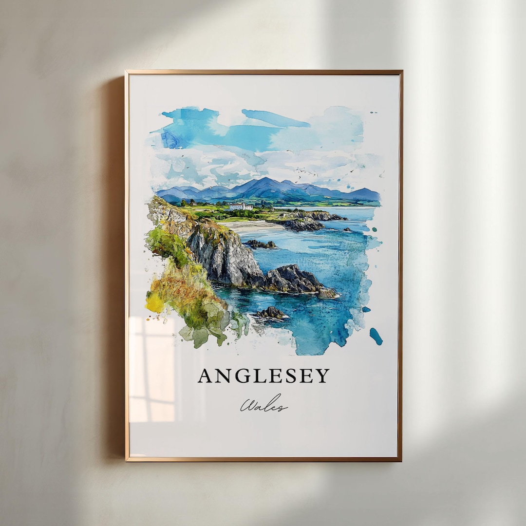 Anglesey Wall Art, Anglesey Scotland Print, Isle of Anglesey Watercolor ...