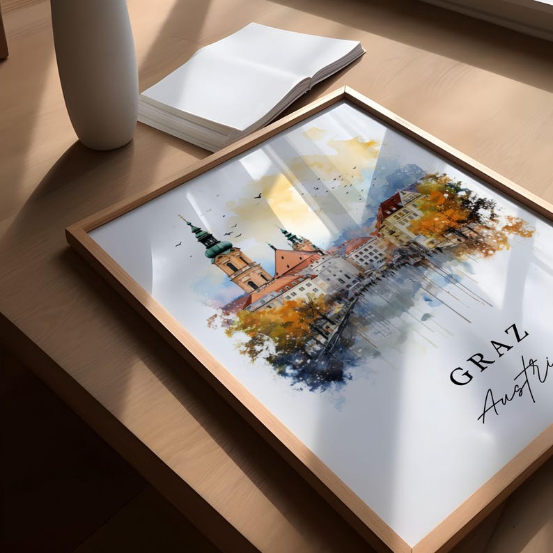Graz Austria Wall Art - Austria, Graz Poster, Graz Wedding Gift, Styria ...