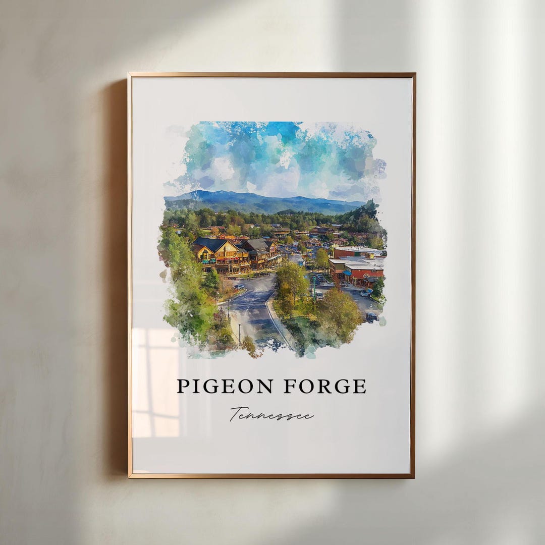 Pigeon Forge TN Art, Pigeon Forge Print, Pigeon Forge Watercolor Art ...