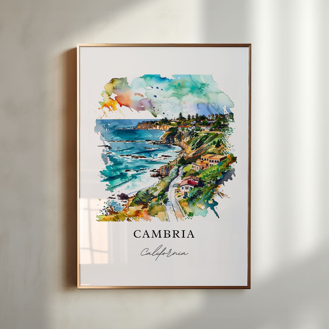 Cambria California Wall Art, Cambria Print, Cambria CA Watercolor ...