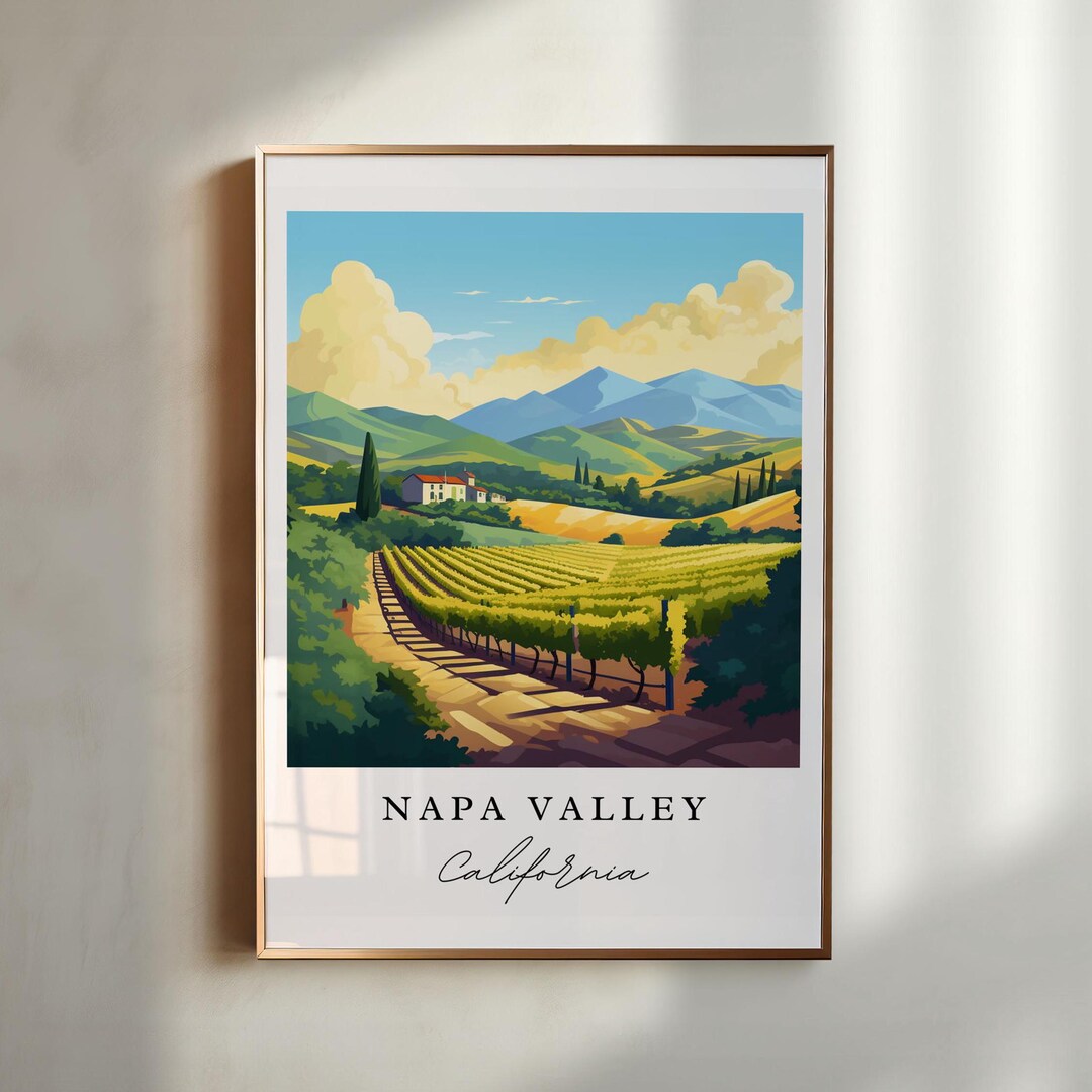 Napa Valley CA Wall Art - Cali Wine Country, Napa Valley Poster, Napa ...