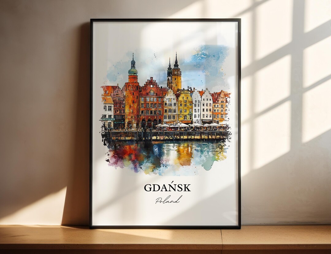 Gdansk Wall Art, Gdansk Print, Poland Watercolor Art, Gdansk Gift ...